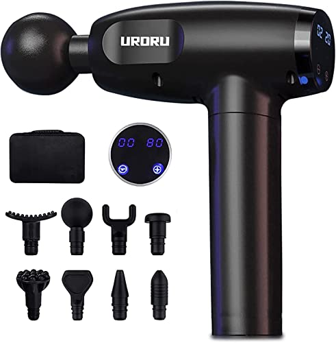 URORU Massage Gun Deep Tissue Massager Back Massager for Athletes Portable Body Muscle Massager Professional Lightweight andheld Deep Tissue Massager Black