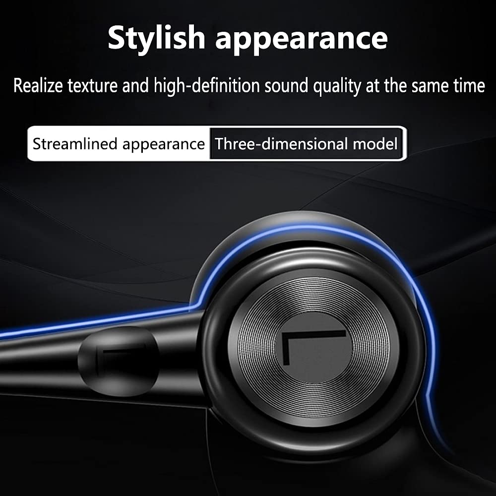SLuB True Wireless Bluetooth Waterproof Sport HD Stereo Neckband Headphones with Mic 36H Play time Sweatproof for Cell Phone Double Battery Earbuds for iPhone/Android (Black)