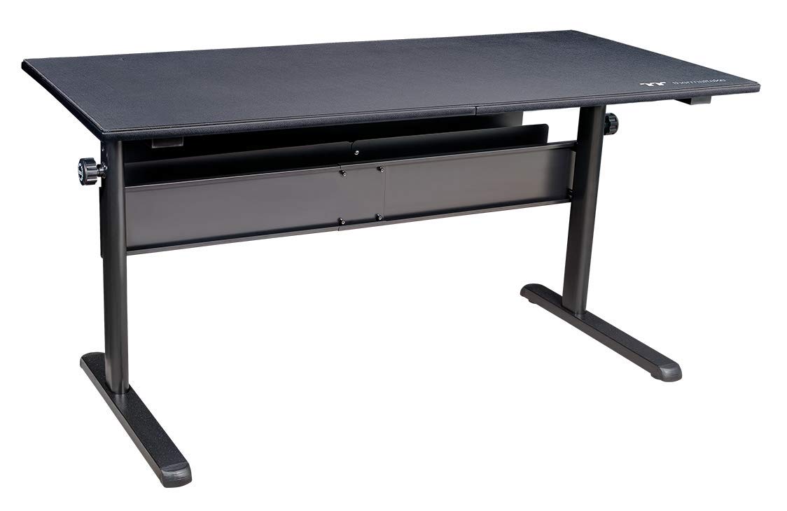 Thermaltake Tt Gaming Level 20 Gt Battlestation Computer Gaming Desk, Adjustable Heights, Scratch Resistant Surface, Full-Sized Desk Mat, GD-LBS-BRHANX-01 , Black