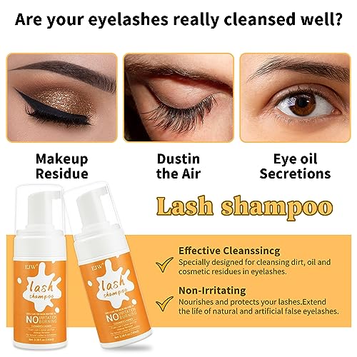 ๐ช๐๐ก๐ก๐๐ฅ ๐ฎ๐ฌ๐ฎ๐ฏ* 100ml Lash Shampoo Eyelash Extension Cleanser Kit - Oil-Free Foam, Complete Lash Care Set with Bowl, Brushes, Comb - Cluster Lash Wash & Dustcare Included
