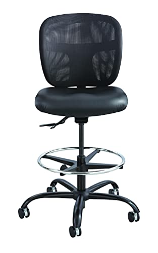 Safco Products Vue Heavy Duty Stool 3394BV, 24-7 Rated, 350 lbs Capacity, Ergonomic Mesh Back, 360° Swivel Seat, 5-Star Base