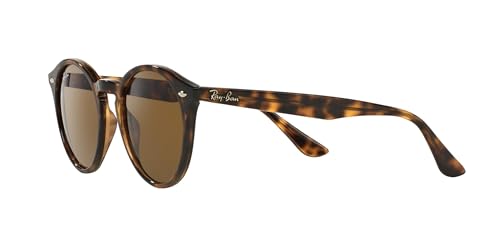 Ray-Ban RB2180 Round Sunglasses, Light Havana/Dark Brown, 49 mm