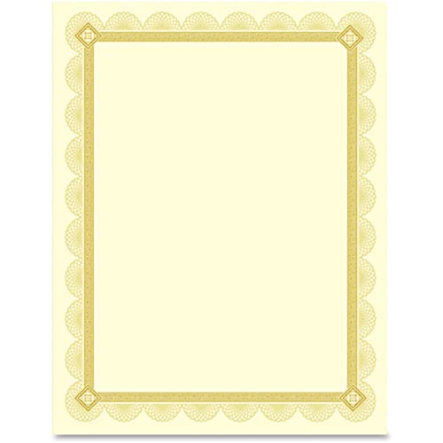 Southworth® Premium Foil Certificates, 8 1/2" x 11", 66 Lb, Ivory/Gold Foil Fleur, Pack Of 15