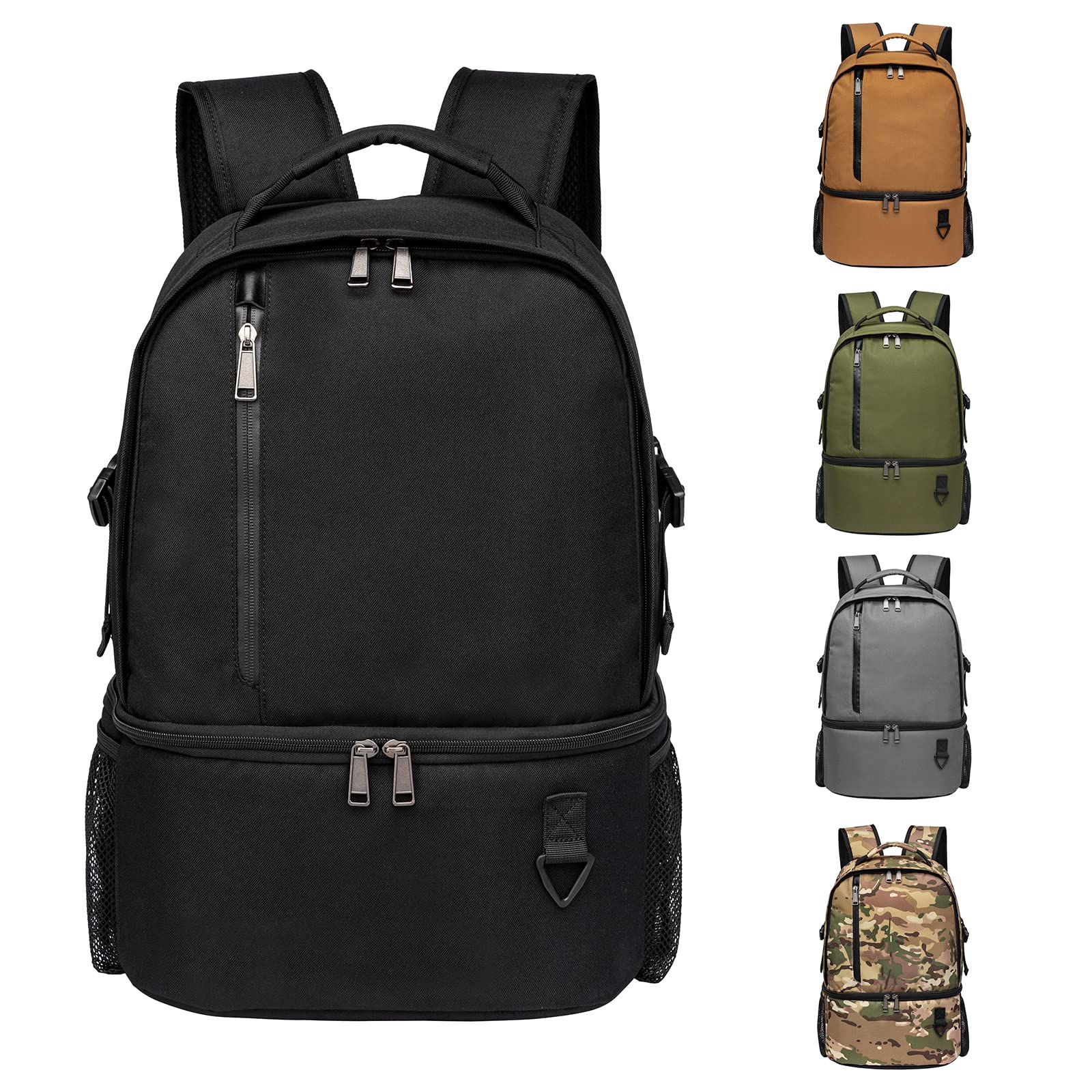 TUGUAN Insulated Cooler Backpack 38/42 Cans Double Deck Leakproof Lightweight Soft Lunch Backpack Small Cooler Bag Beach Picnic, Green