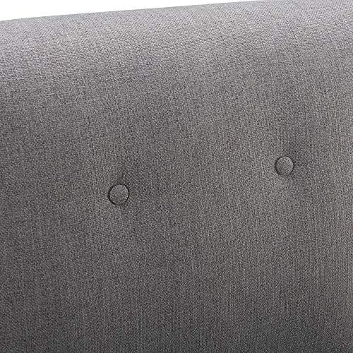Serta Copenhagen Accent Chair Button Tufted Backrest, Sinuous Spring Seat Cushion, Rubberwood Legs, Upholstery for Living Room, Bedroom and Small Spaces, Polyester Woven Fabric, Modern Gray