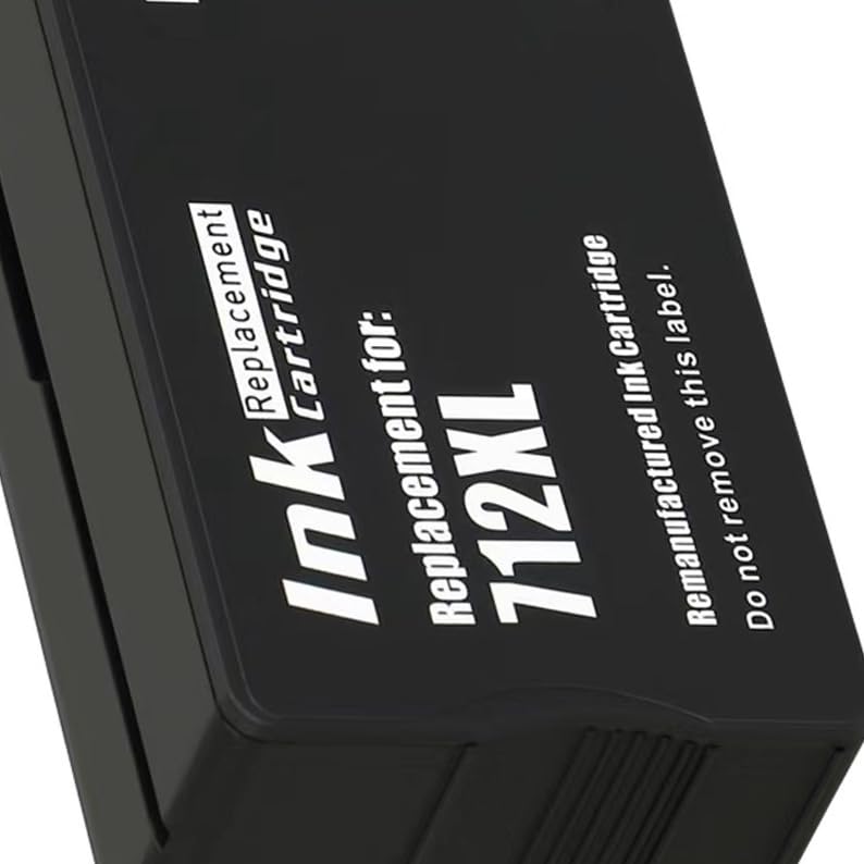 SAIDING Remanufactured 80-ML 712 712XL Black Ink Cartridge Replacement for T120 T230 T250 T630 T650 Studio Plotter Printers.