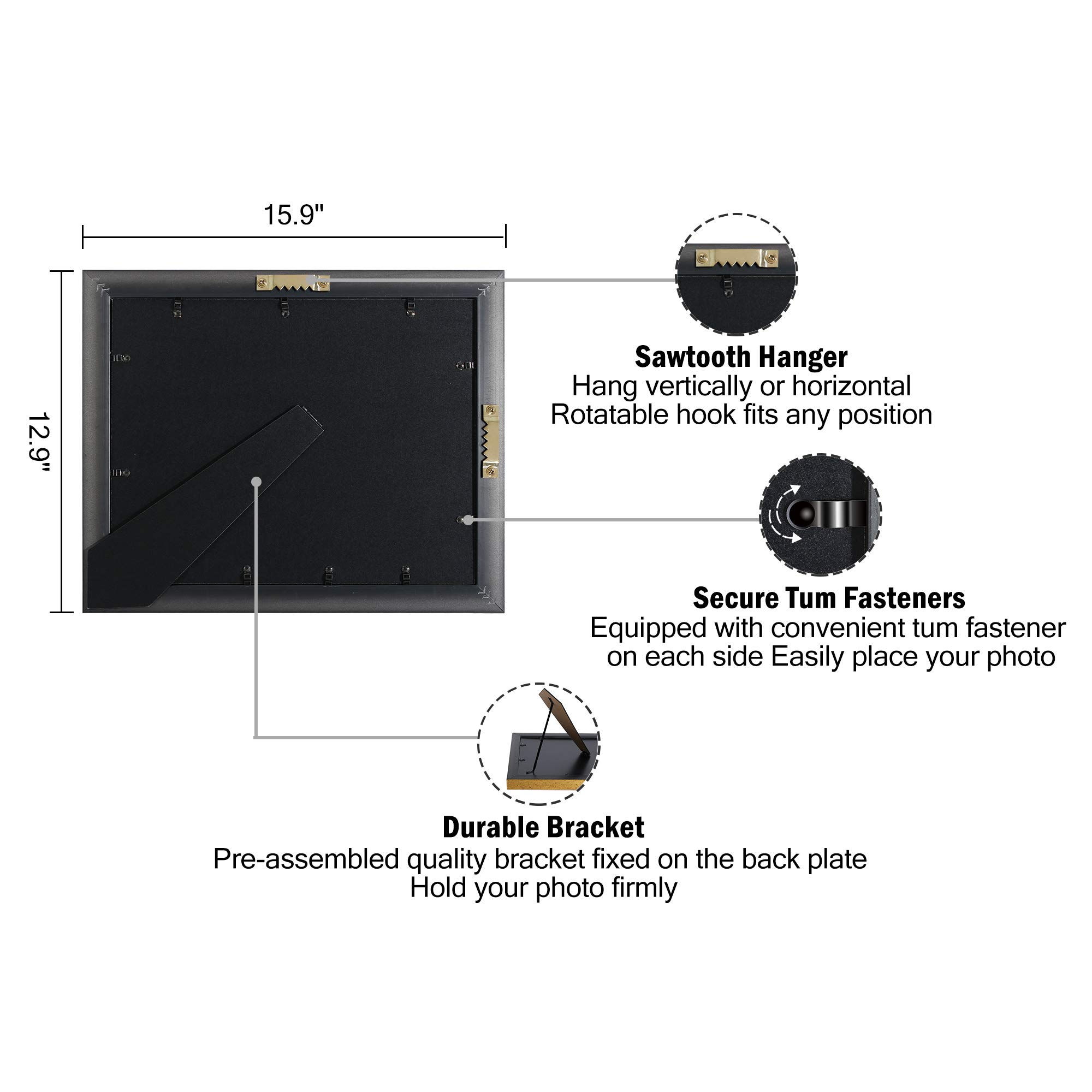 VIOLABBEY 8.5x11 Diploma Frame Black, 8.5 x 11 Certificate Frame with Mat or 11x14 College Degree Frames without Mat, Wall or Tabletop Display, Tempered glass (Red Gold Double Mat)