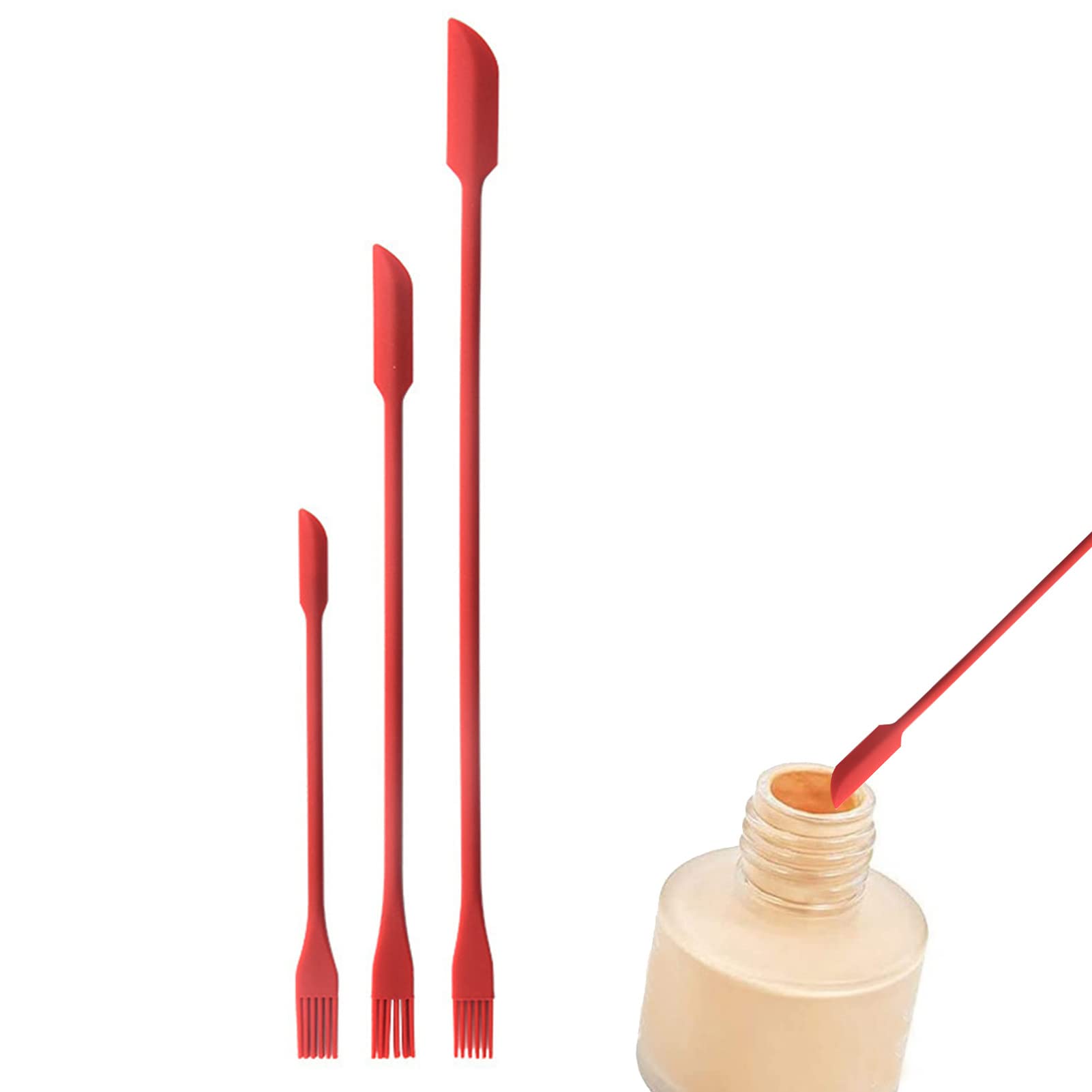 Small Silicoe Spatula, 3pcs Durable Scraper Spatulas, Portable Food Grade Kit, Silicon Dishwasher Safe Utensils Set, Lightweight Cooking Utensils Tool, Heat Resistant Kitchen Spatula Kit