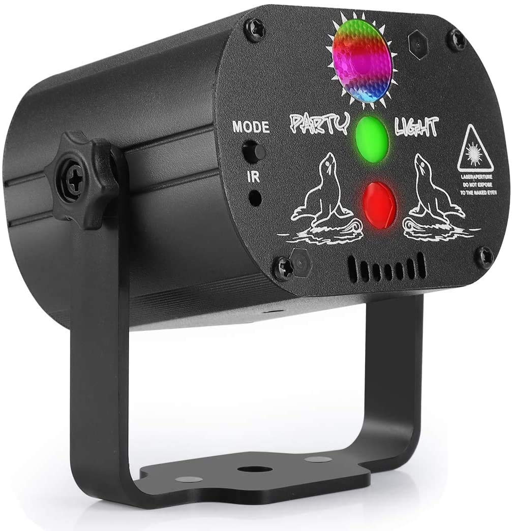 USB Party Lights Show DJ Disco Ball Strobe Light,Projector Light Remote Control, Sound Activated Multi-effects Pattern Stage Beam Lights for Bar Halloween Christmas