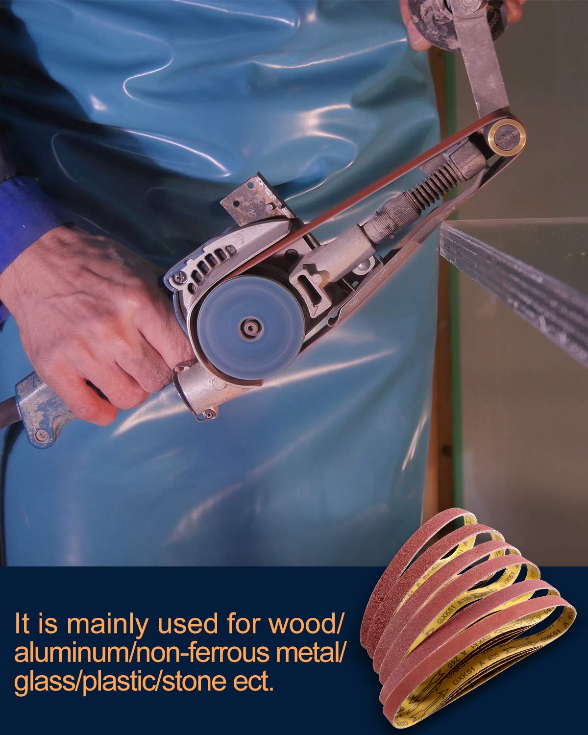 S SATC Sanding Belts 12 PCS Belt Sander Paper 4×24 Inch, Aluminum Oxide (2 Each of 60, 80, 120,150,240,400 Grits)