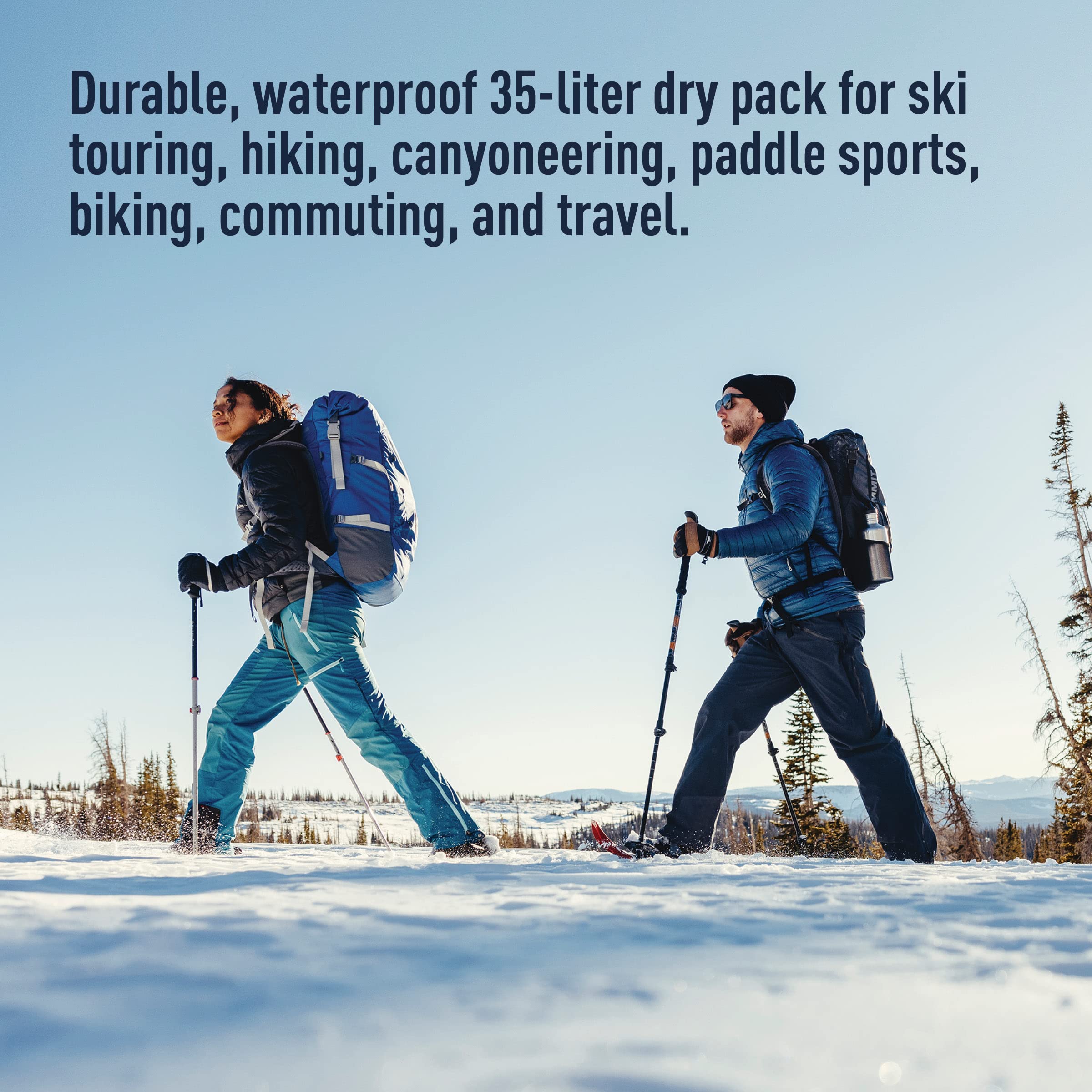 Sea to Summit Flow Drypack 35-Liter Daypack for Skiing and Hiking, Black