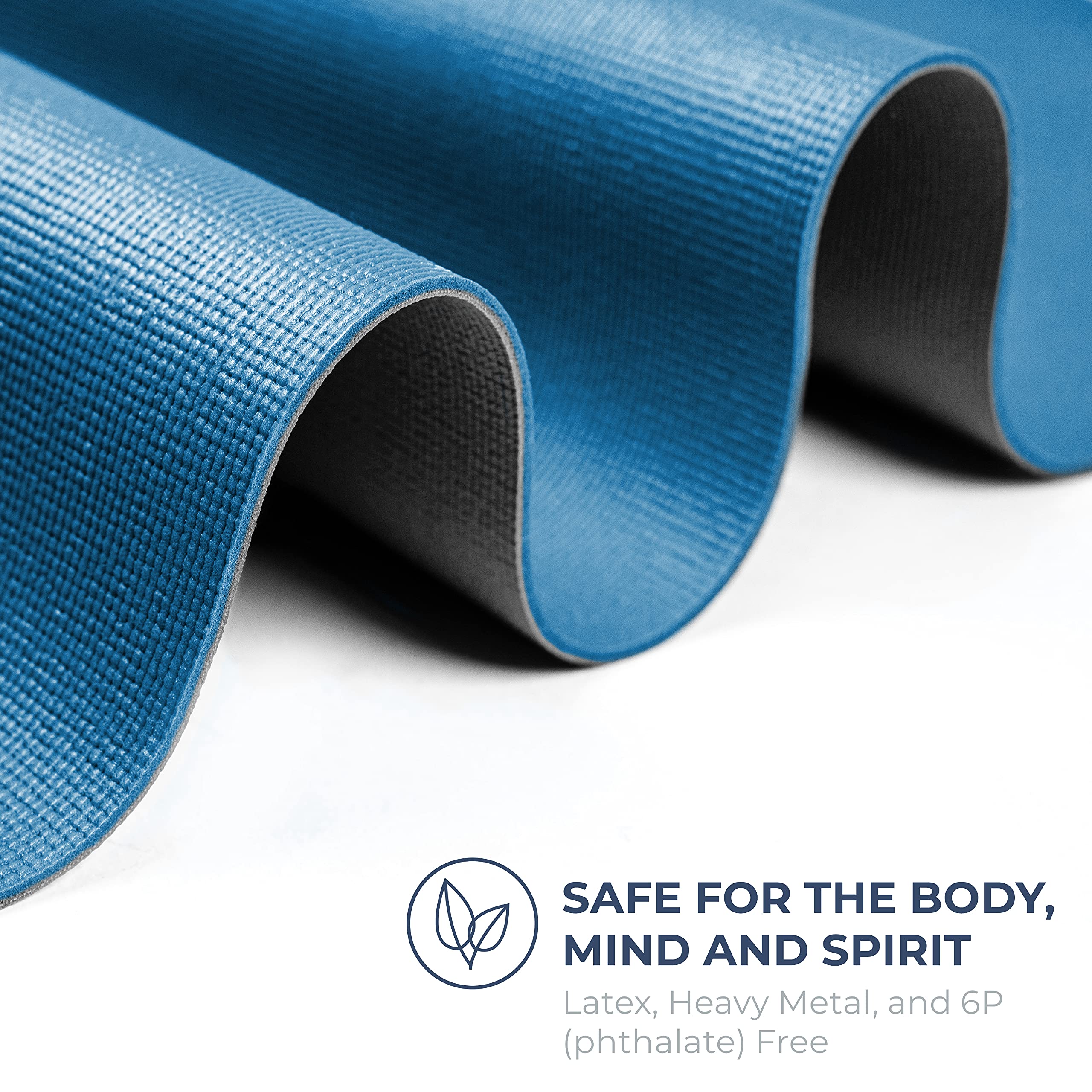 Sunshine Yoga Summit Yoga Mats, 74 by 26 Inches, 6mm Thick, Flake-Resistant, Non-Slip Bulk Fitness Mats for Workout, Extra Long and Wide Mats for Schools and Studios, 6 Pack, Oceanside