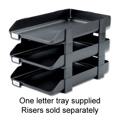 Rexel Agenda Letter Trays with Non Slip Feet Charcoal (55 Sheet Capacity)
