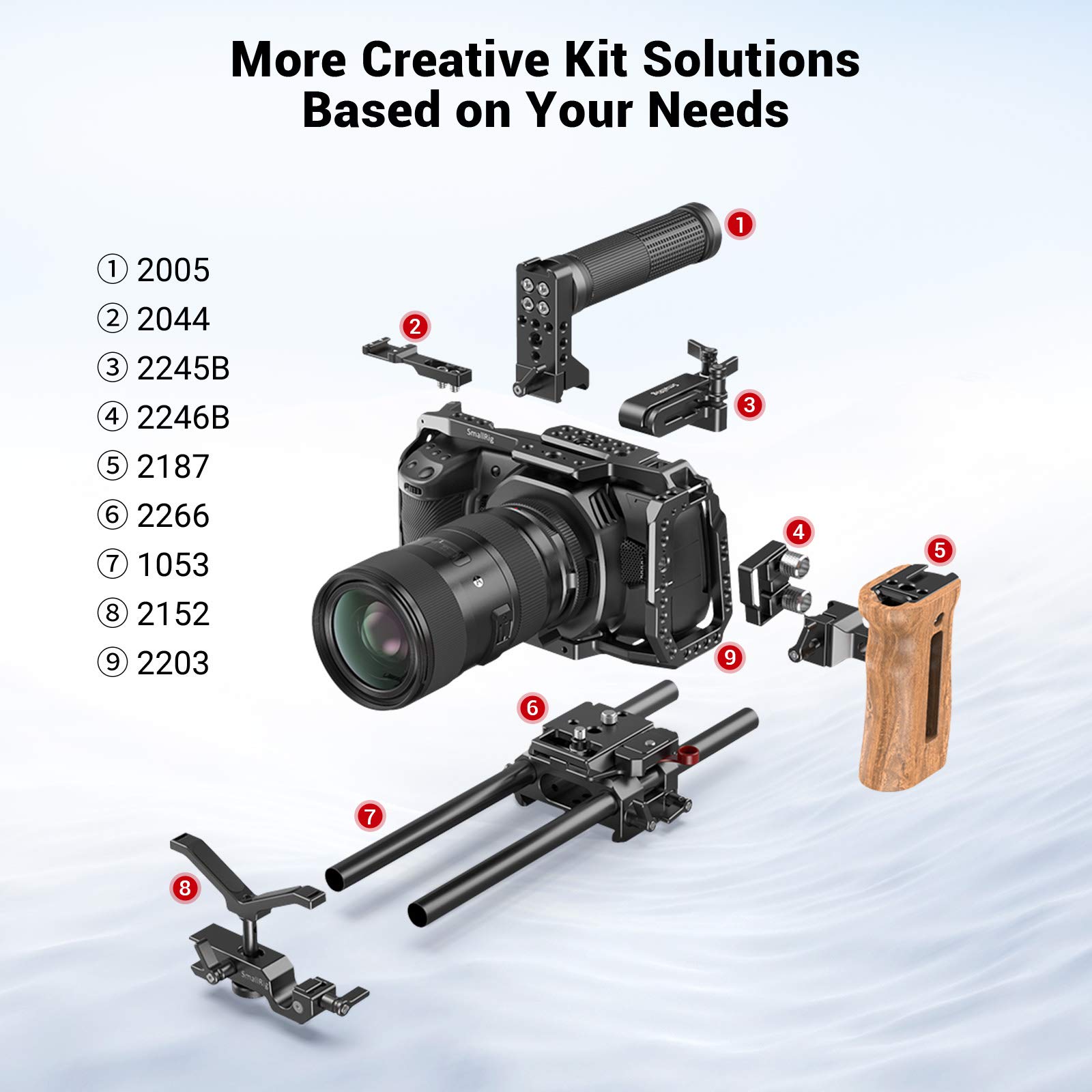 SMALLRIG BMPCC Baseplate for Manfrotto 501PL Compatible with Black Design Pocket Cinema Camera 4K & 6K โ 2266