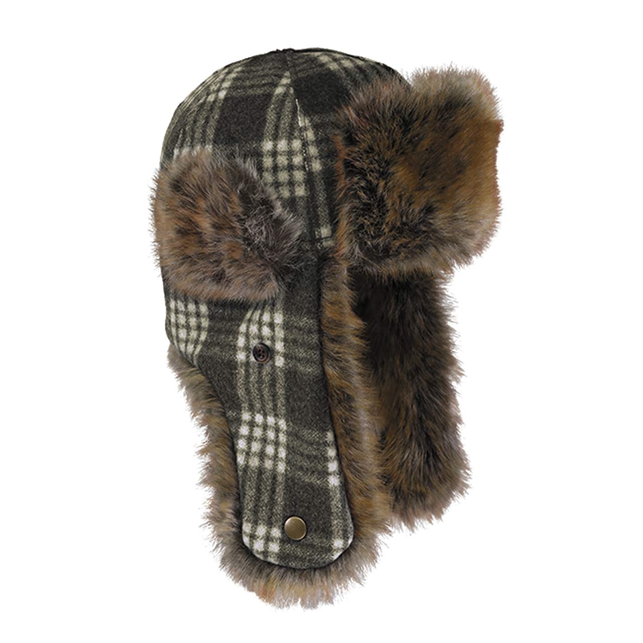 Stormy Kromer Northwoods Trapper Hat - Insulated Wool Winter Hat with Ear Flaps Charcoal