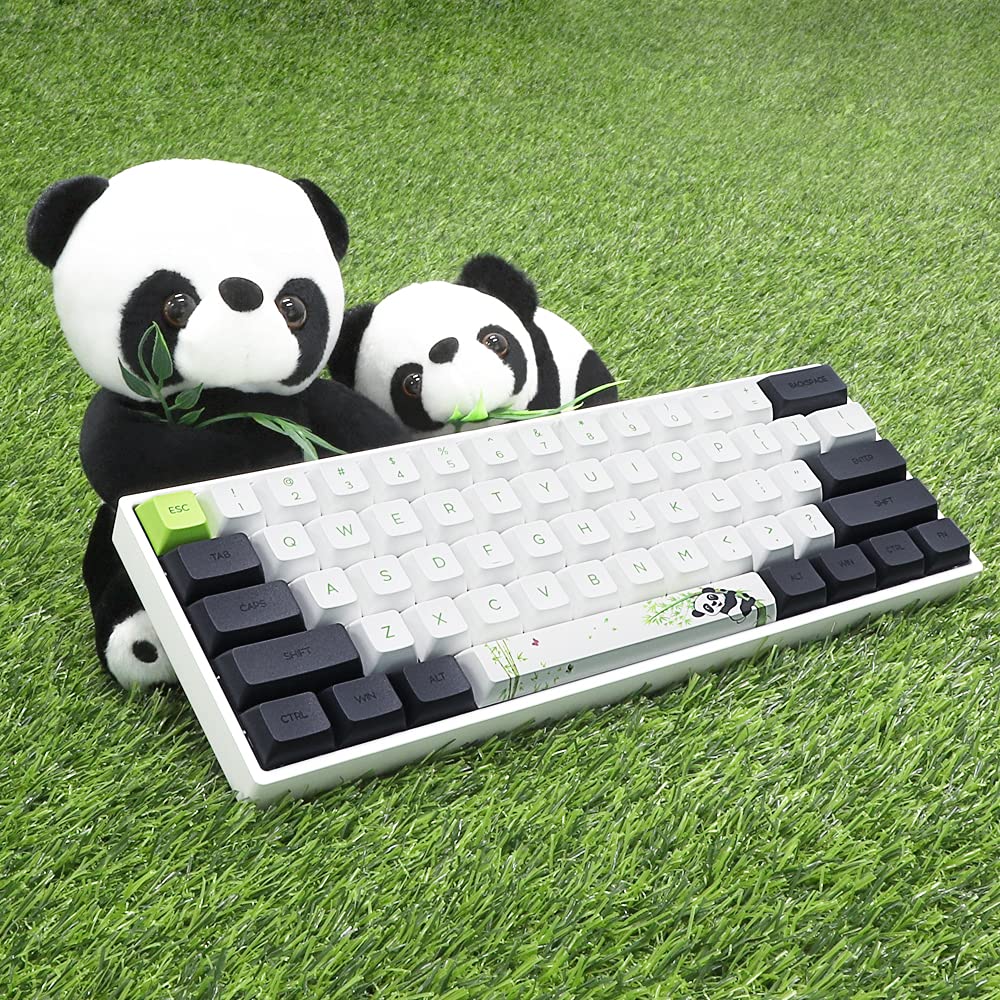 Uuoeebb SK61 61 Keys Mechanical Gaming Keyboard, Bamboo Forest Panda 60% Compact Hot-Swappable RGB Backlit Keyboard with Type-C Cable for Win/Mac