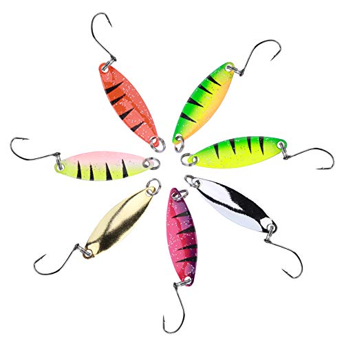 Yeuipea Sequin Lure Bait,7Pcs Multicolor Sequin Single Hook Metal Artificial Spoons Lure Bait Fishing Tackle