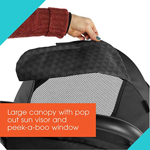 Summer Infant 3Dpac CS Compact Stroller, Black β Car Seat Adaptable Baby Lightweight Stroller with Convenient One-Hand Fold, Reclining Seat and Extra-Large Canopy