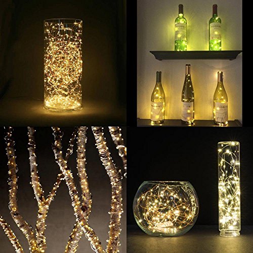 String Lights Battery Operated on A Timer String Wine Wire Fairy Lights Micro Bottles Fairy Pcs Copper Lights Decor 6 LED Light Led Christmas Lights Indoor
