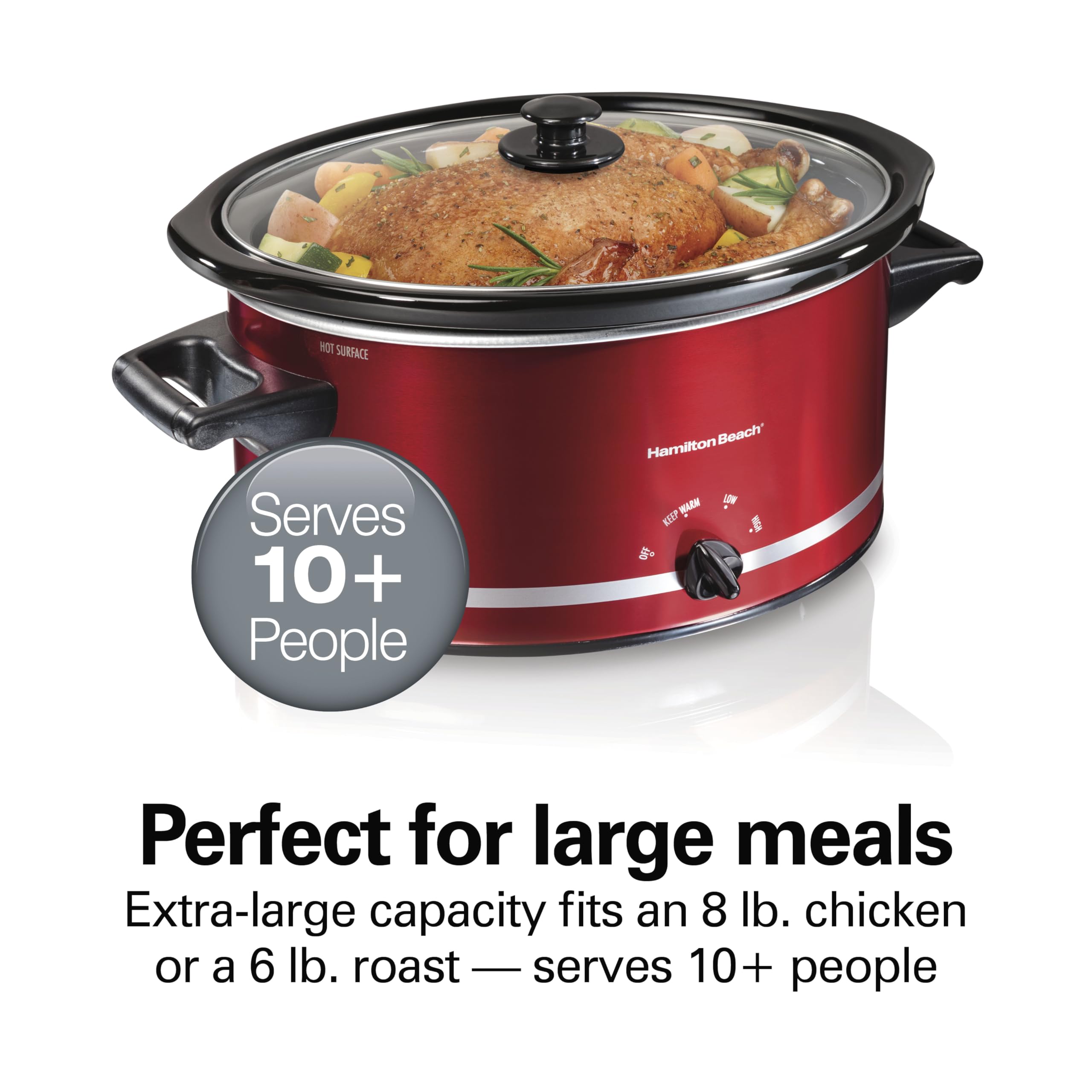 Slow Cooker 3qt Metallic Red