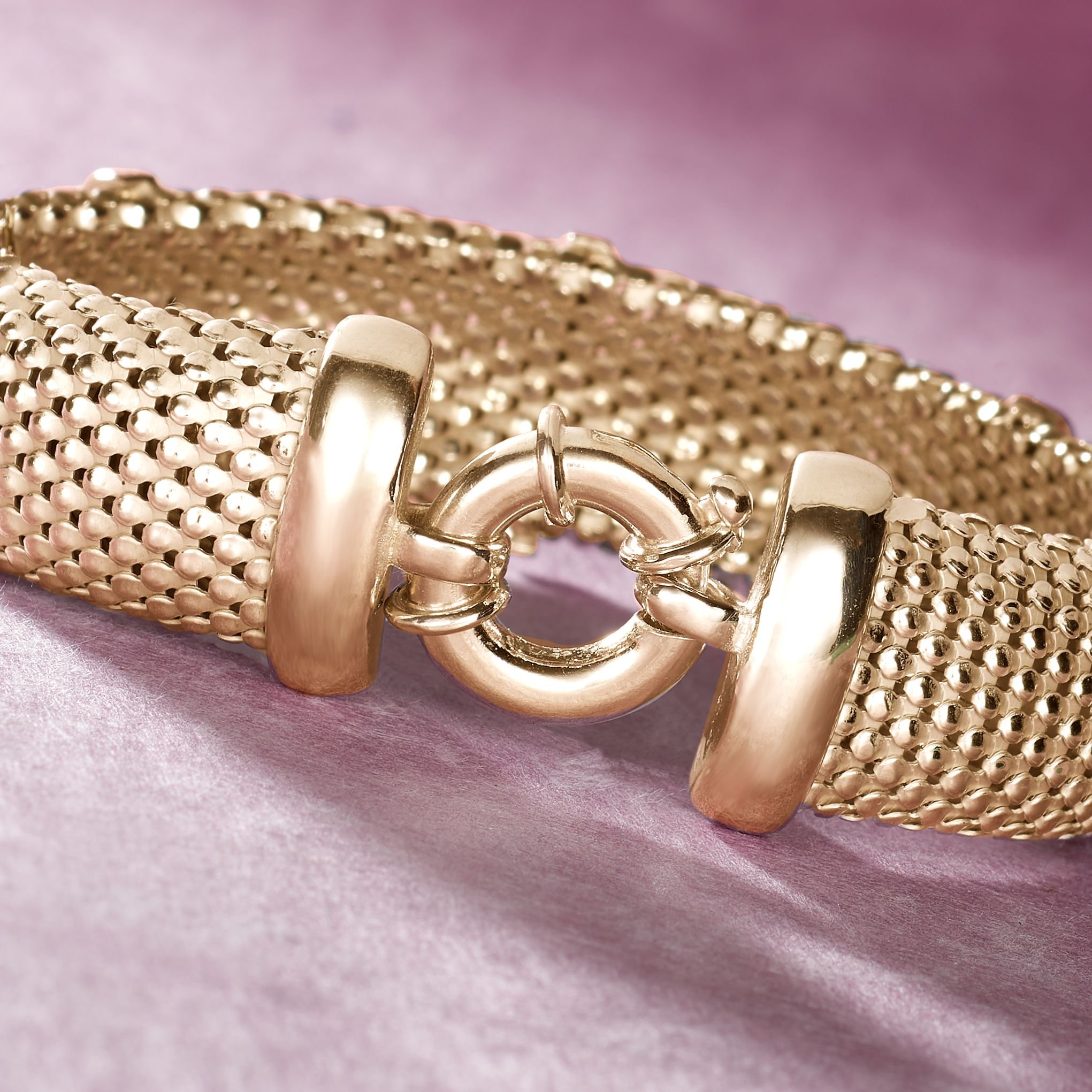 Ross-Simons Italian .15 ct. t.w. Diamond Bar Mesh Bracelet in 2-Tone Sterling Silver. 7.5 inches