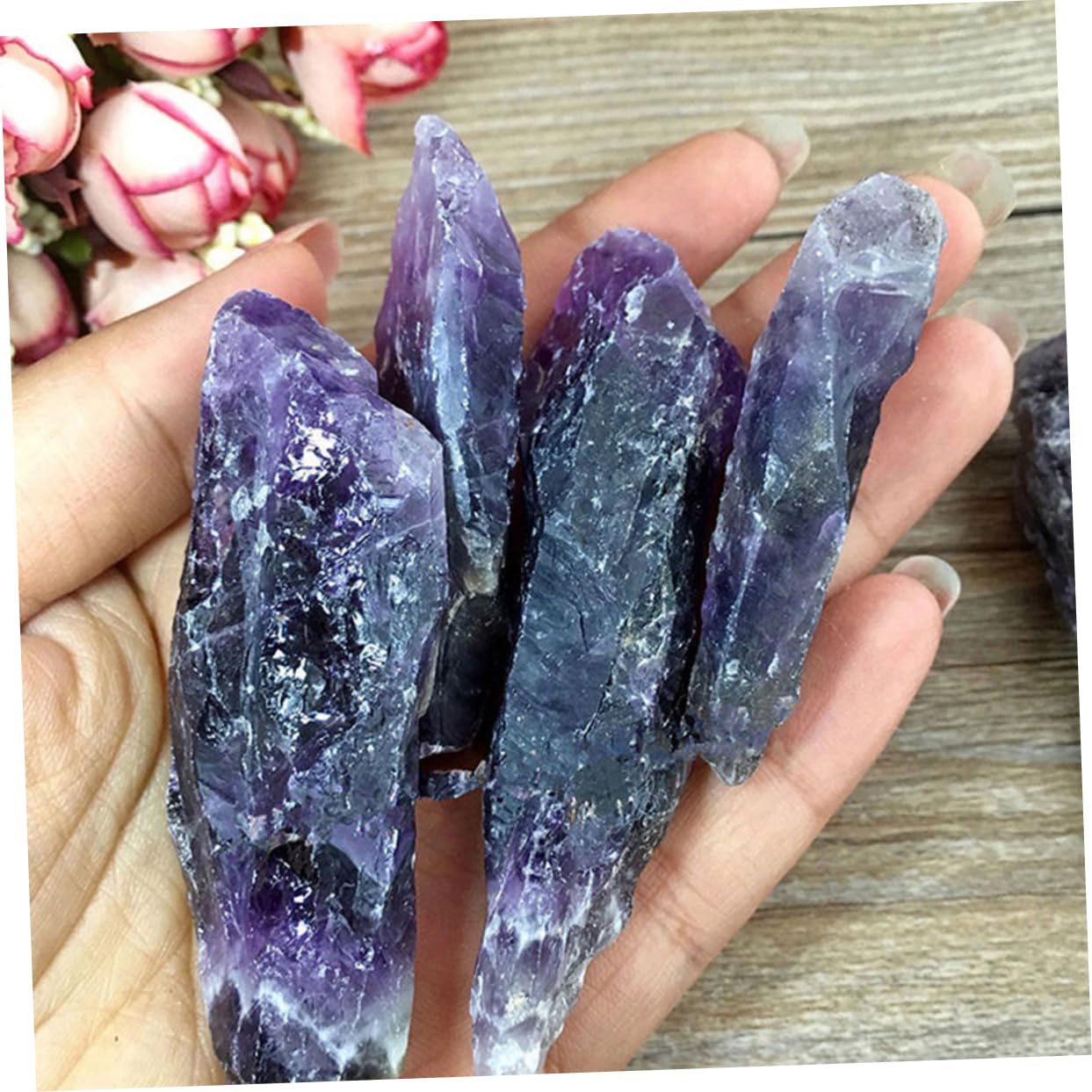 POPETPOP Purple Crystal Decoration Aquarium Gravel Ornaments Gravel Stone Amethyst Accessories