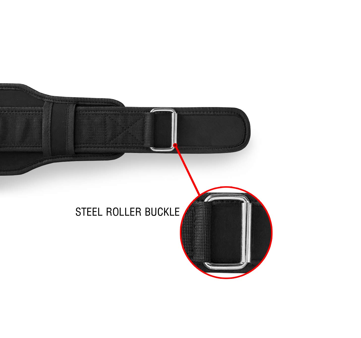ROBOX Weight Lifting Belt, Gym, Back Support, Bodybuilding, Fitness, Training, Lumbar Support, Neoprene Workout Belt for Men and Women (Medium, Full Black)