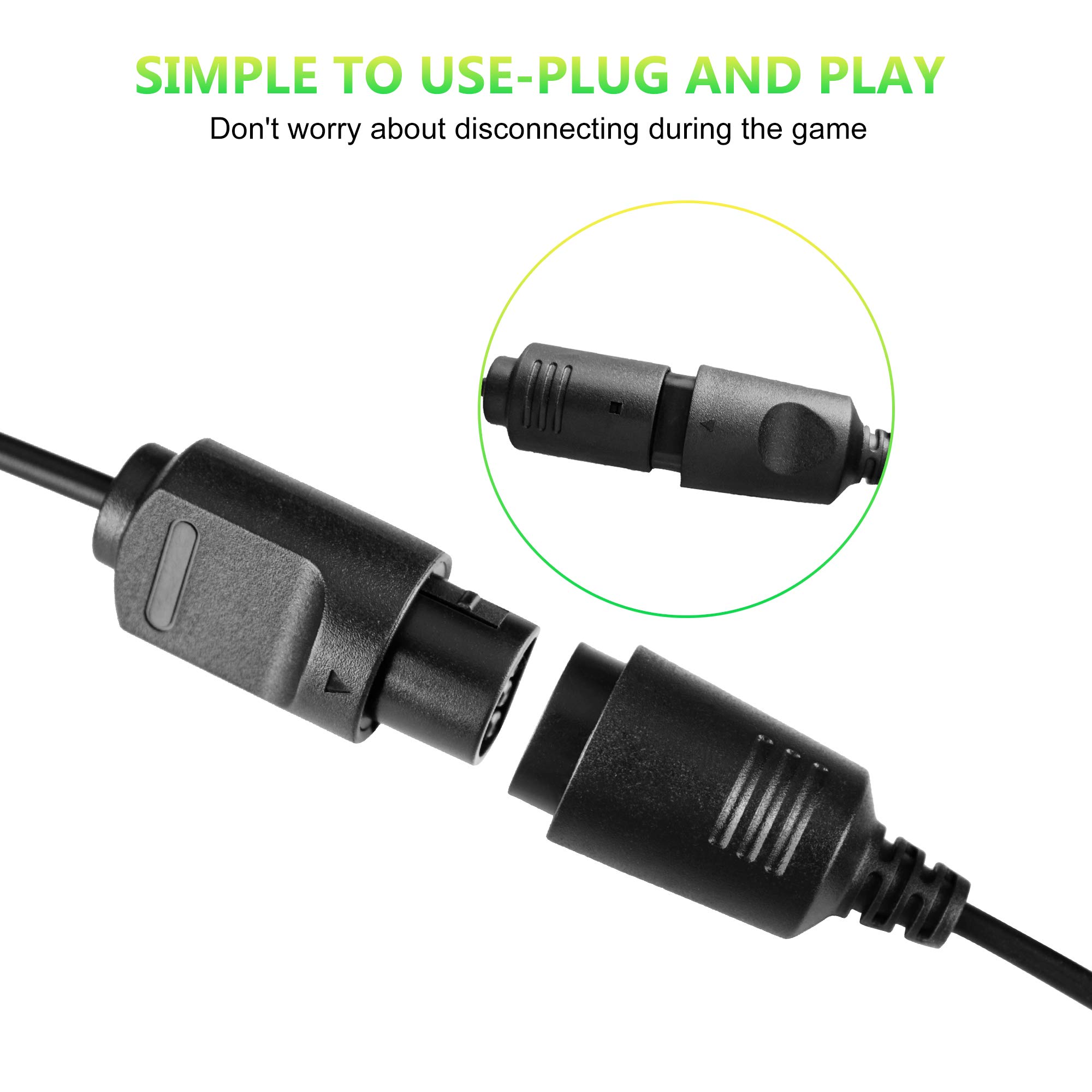 Xahpower 4Pack 6Ft N64 Controller Extension Cable Cord for Nintendo 64 N64 Controller