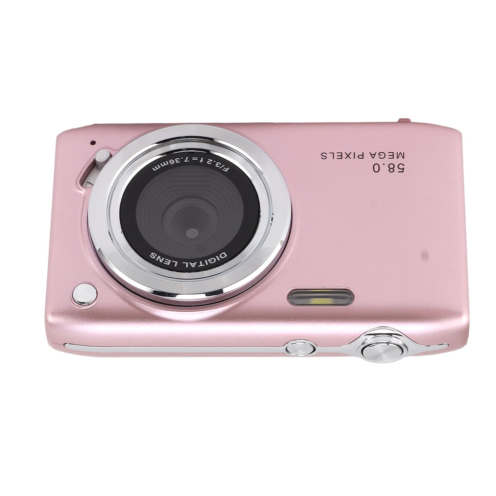 Teens Small Camera, 58MP Slim and Lightweight Automatic Beauty Mode 4K Digital Camera Automatic Exposure Autofocus for Travel (Pink)