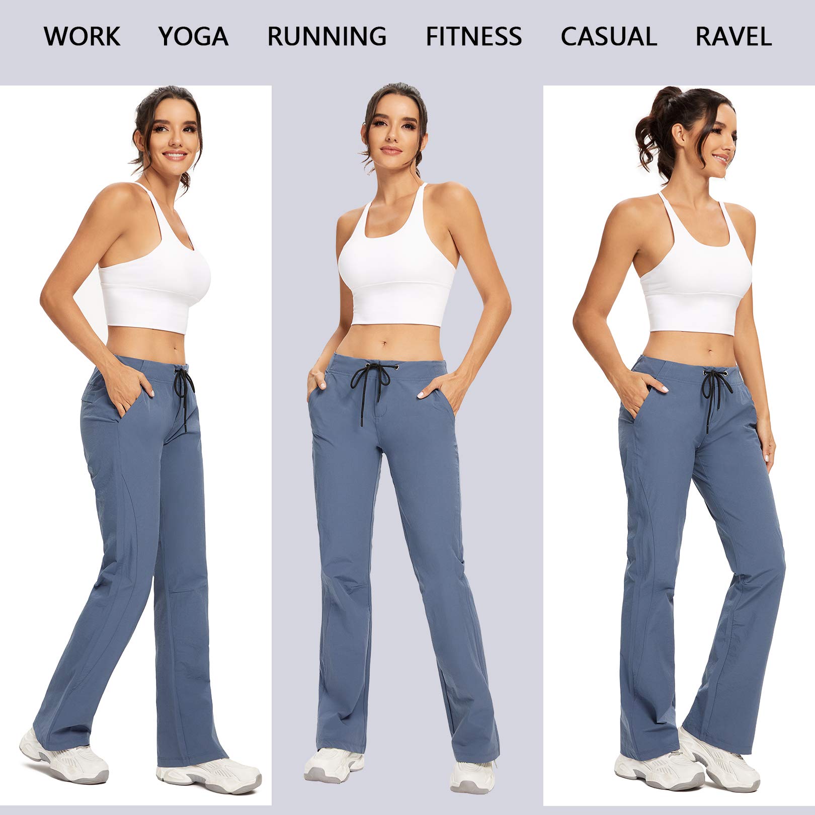 Women's Golf Pants Quick Dry Stretch Lightweight Breathable Outdoor Boot Cut Casual Work Hiking Pants