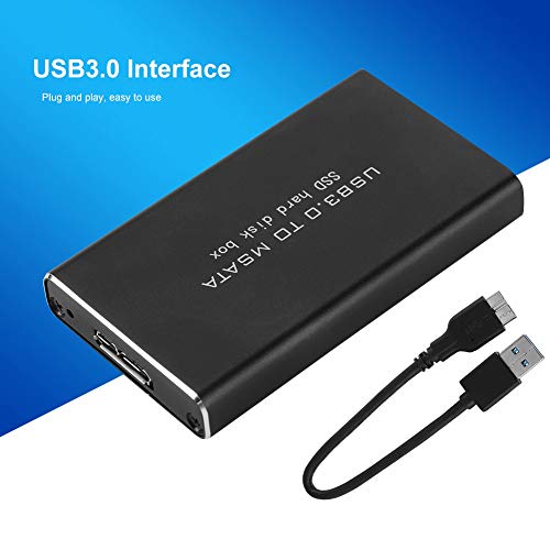 Redxiao SSD Enclosure, 3030/50mm 6Gbps Fast Transmission Rate Aluminum Alloy Strong Portable Durable Solid State Disk Box