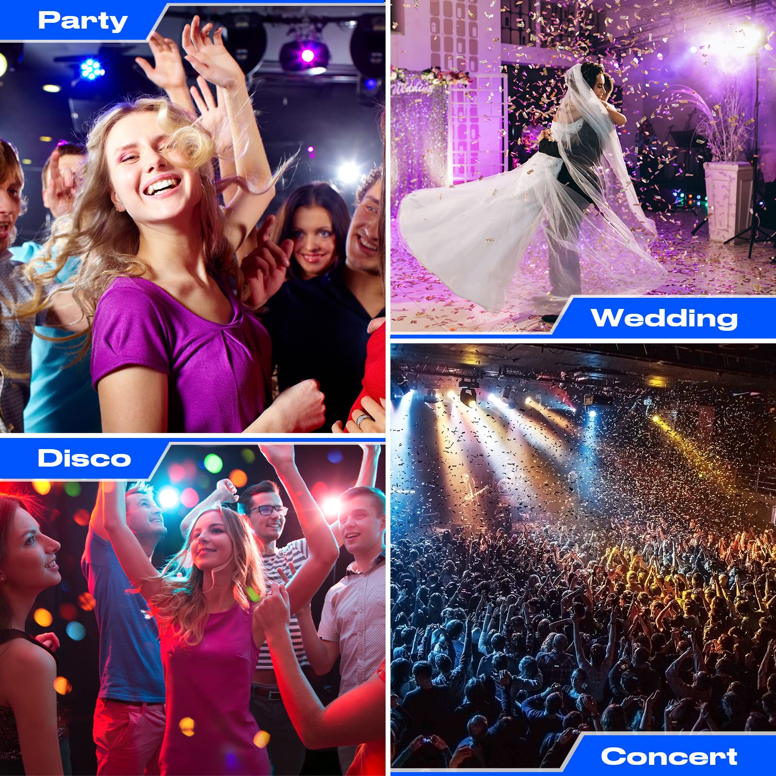 U`King 60W Moving Head Light DJ Lights RGBW LED Spotlight with Sound Activated and DMX Controller for Wedding Parties Church Live Show Disco Bars Stage Lighting