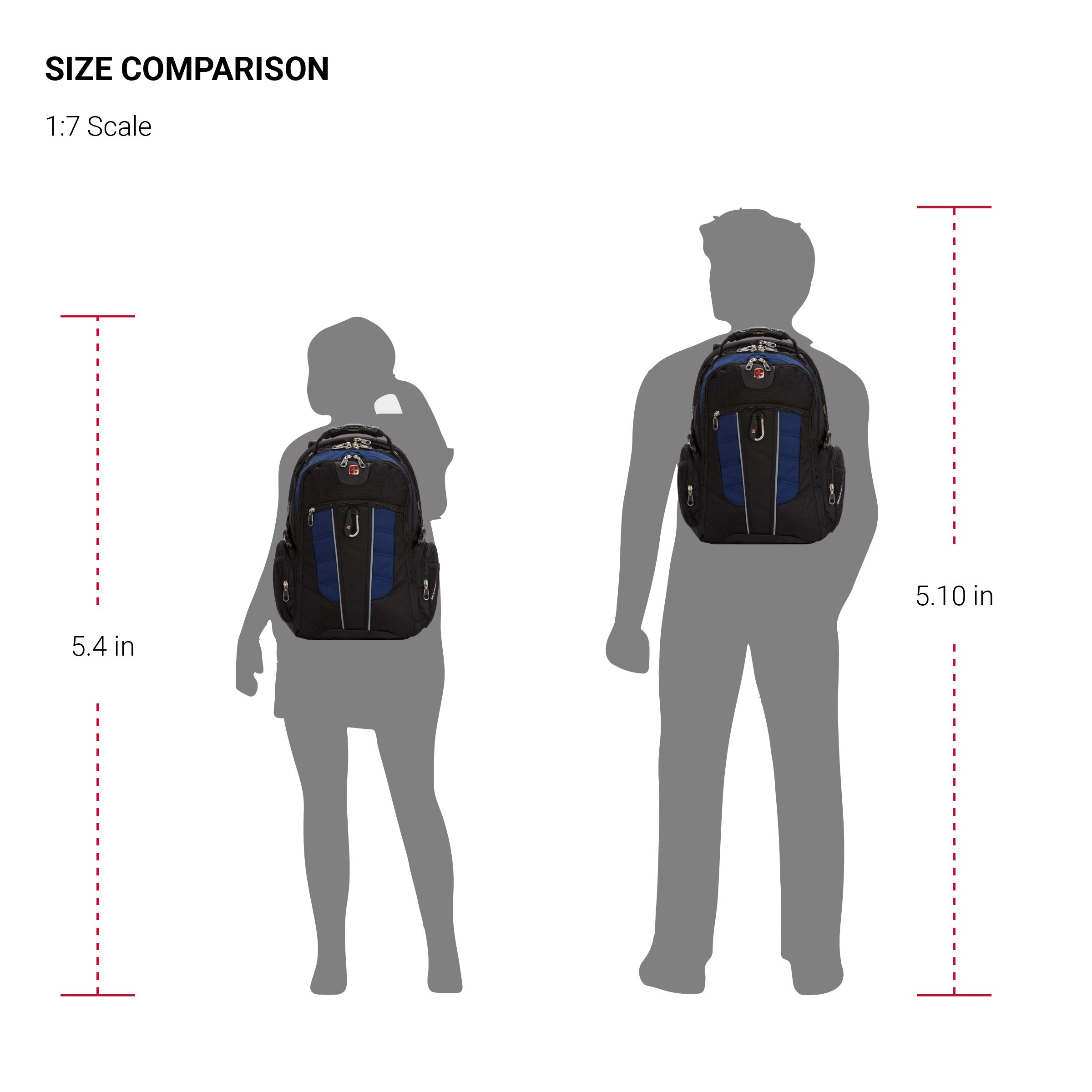 SWISSGEAR 1753 ScanSmart Laptop Backpack. Abrasion-Resistant & Travel-Friendly Laptop Backpack (Black/Navy)