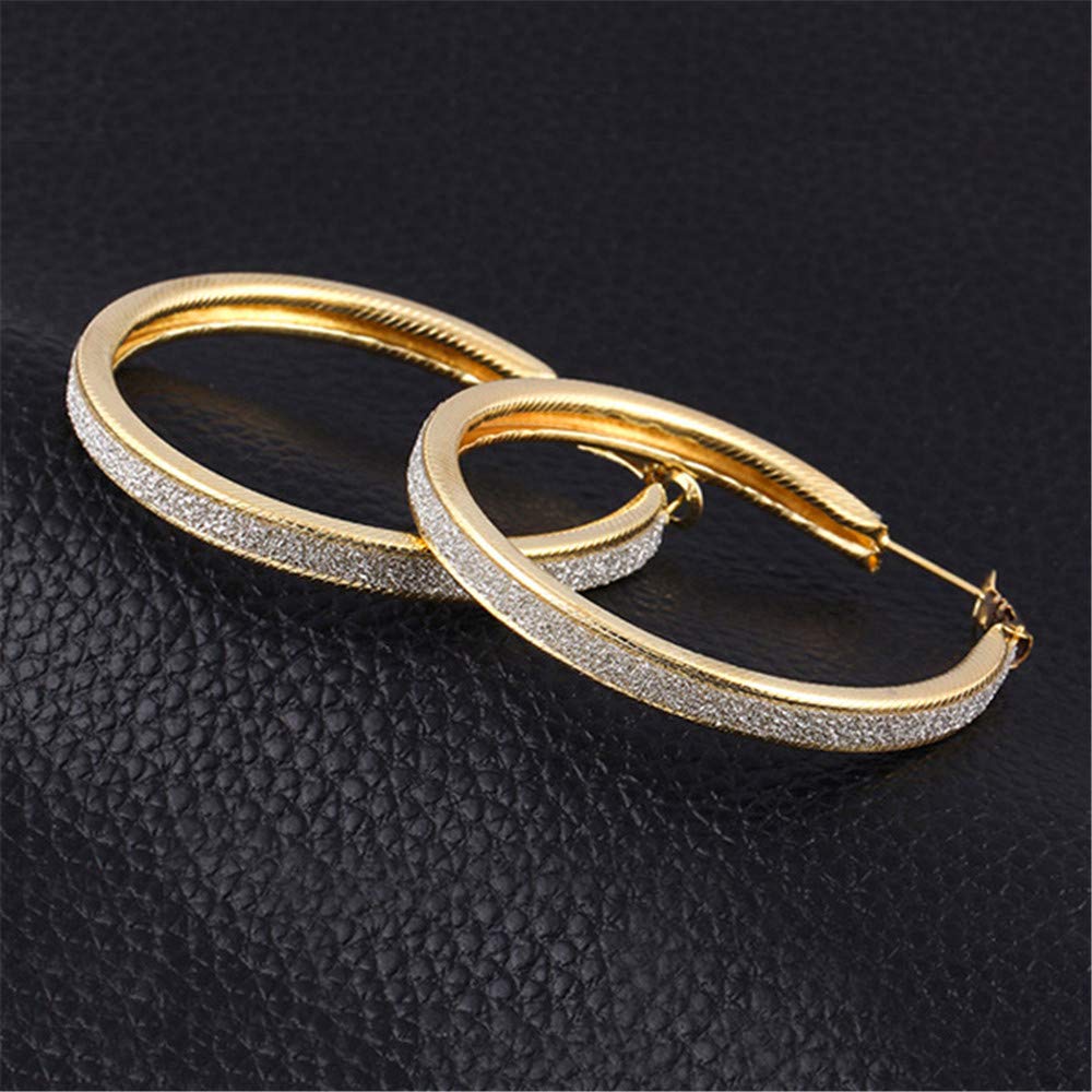 U-K Circle Earring,Women Alloy Grind Arenaceous Annulus Dangle Earings Eardrop Jewelry Exquisite Hanging Ear Stud 1pair Silver Practical and Attractive