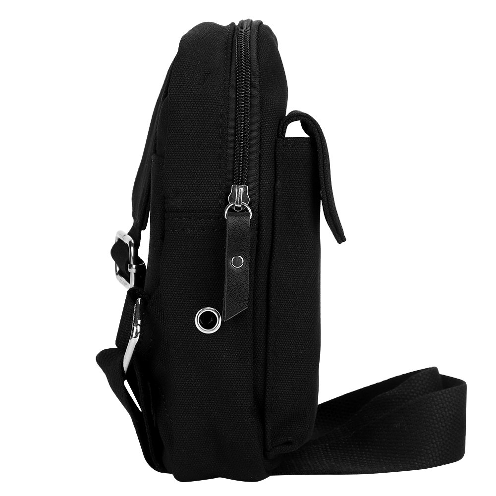 Water Resistant Canvas Sling Bag Multipurpose Crossbody Shoulder Chest Bag One Strap Small Backpack Sidewall Sling Front Backpack Casual Daypack for Travel Gym Sport Hiking Walking Biking Cycling