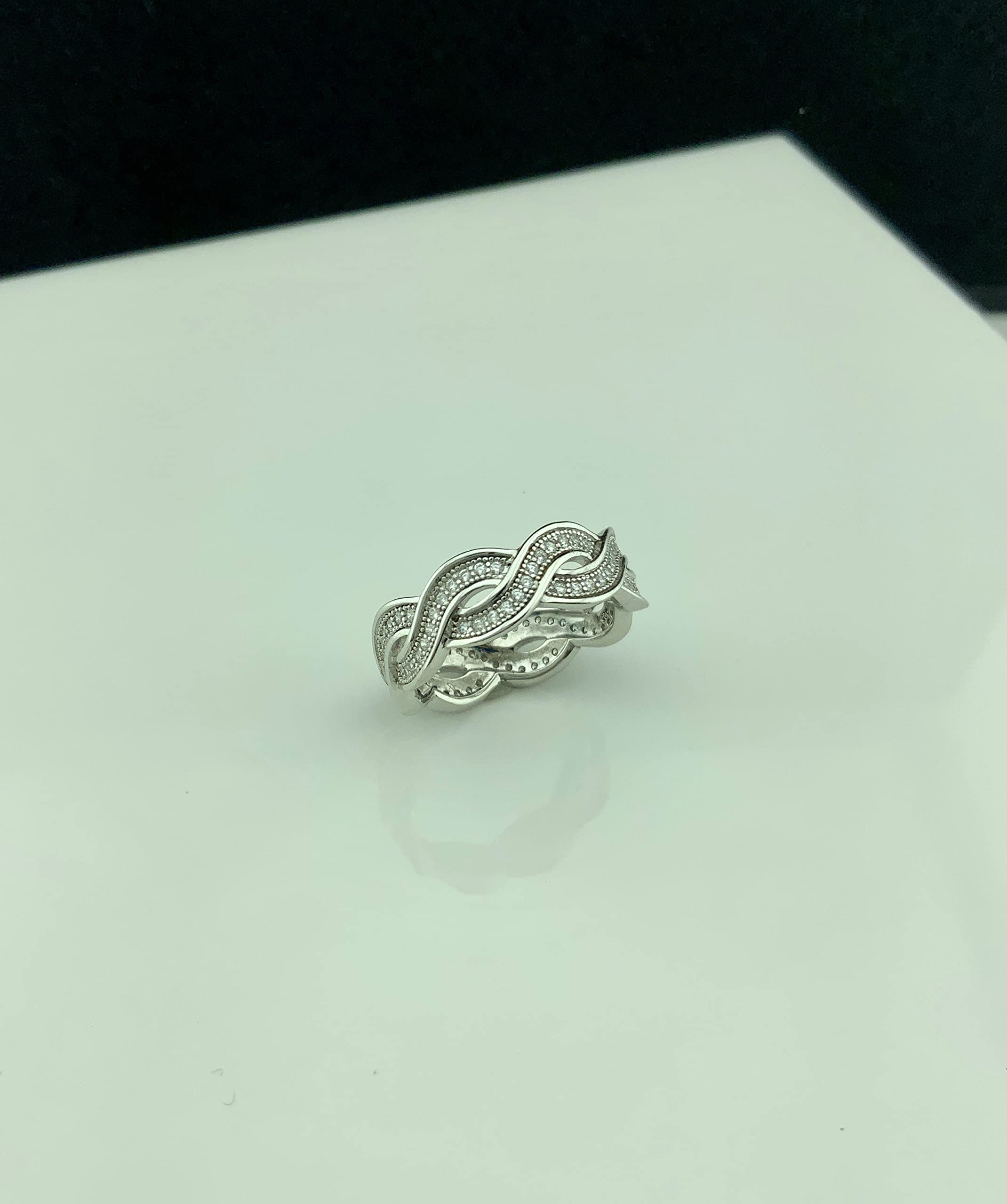 SILVERCLOSEOUT Sterling Silver Cz Infinity Eternity Ring - Size 7