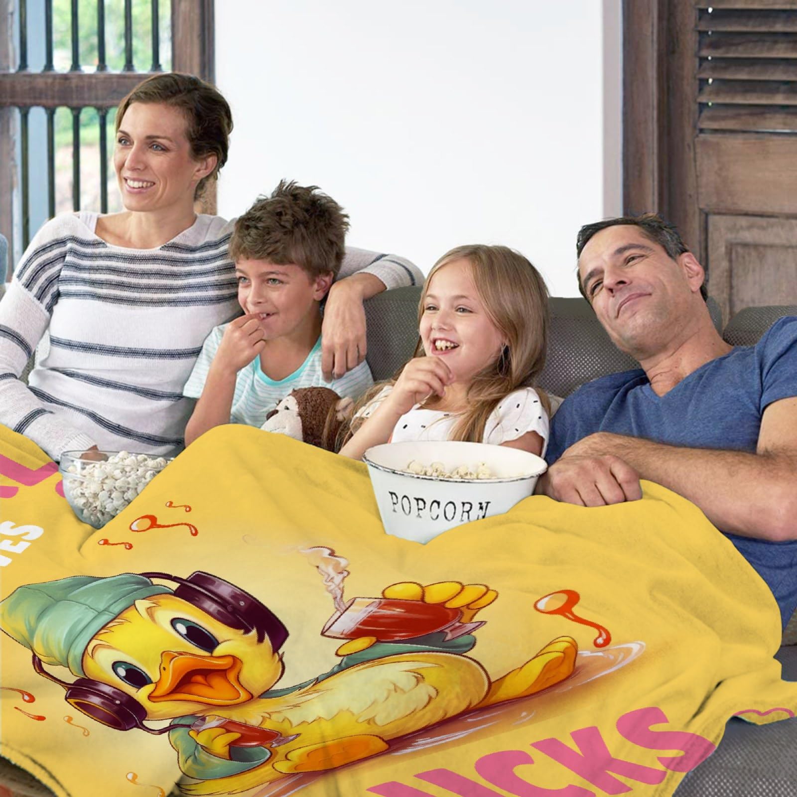 Rubber Duck Yellow Throw Blanket Super Soft Cozy Duck Blankets for Couch Bed Duck Gifts for Duck Lovers Duck Bathroom Decor Lightweight and Durable 40"x50"for Kids/Child