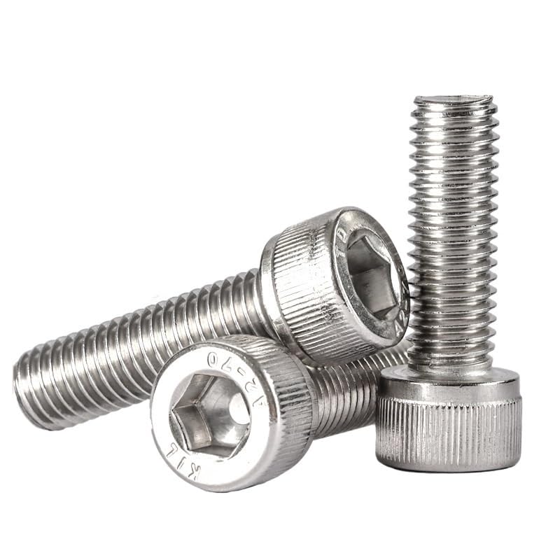 RAKTDA Hexagon Socket Screws 10pcs 201 Stainless Steel Cylindrical Head Hexagon Socket Screws Cup Head Hexagon Socket Screws Bolts (Size : M5*12)