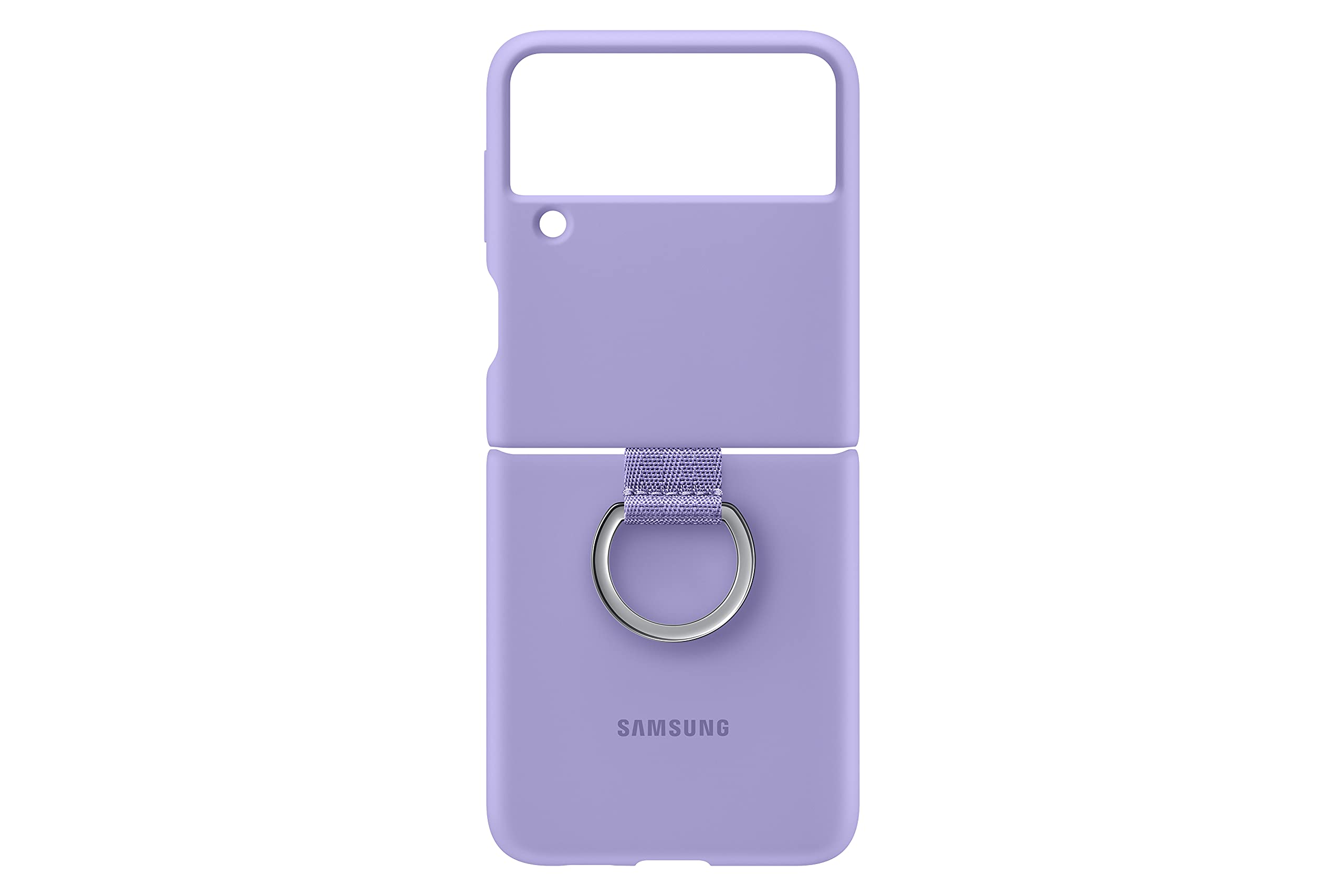Samsung Galaxy Z Flip 3 Phone Case, Silicone Protective Cover with Ring, Heavy Duty, Shockproof Smartphone Protector, US Version, Lavender,EF-PF711TVEGUS