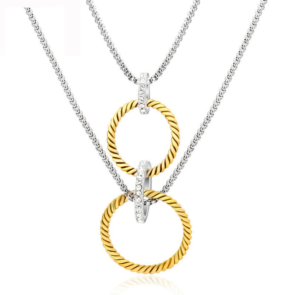 UNY Luxury Cable wire design linked Chain Necklace Women Fashion Jewelry drop Heart shape Unique Present