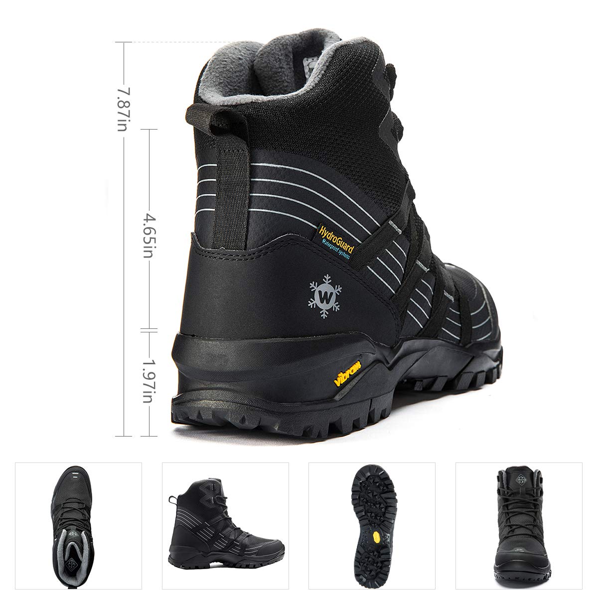 wantdo Men's Waterproof Work Boots Non-Slip Hiking Boots Tactical Combat Boots Trekking Hunting Shoes