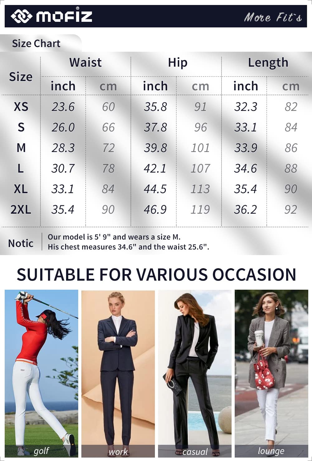 Womens Capri Golf Pants Casual Ladies Capris Stretch Work Office Dress Pants Business Elastic Waist Golf Apparel Lightweitht with Pocket Red