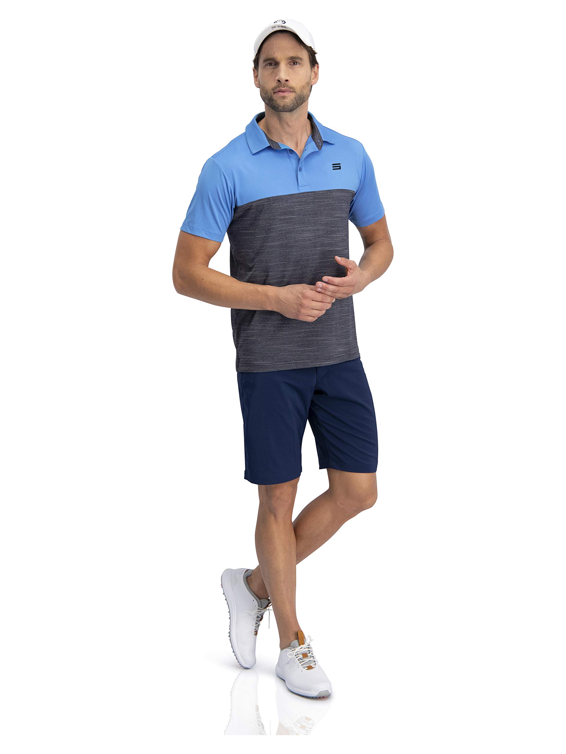 Three Sixty Six Quick Dry Golf Shirts for Men - Moisture Wicking Short-Sleeve Casual Polo Shirt