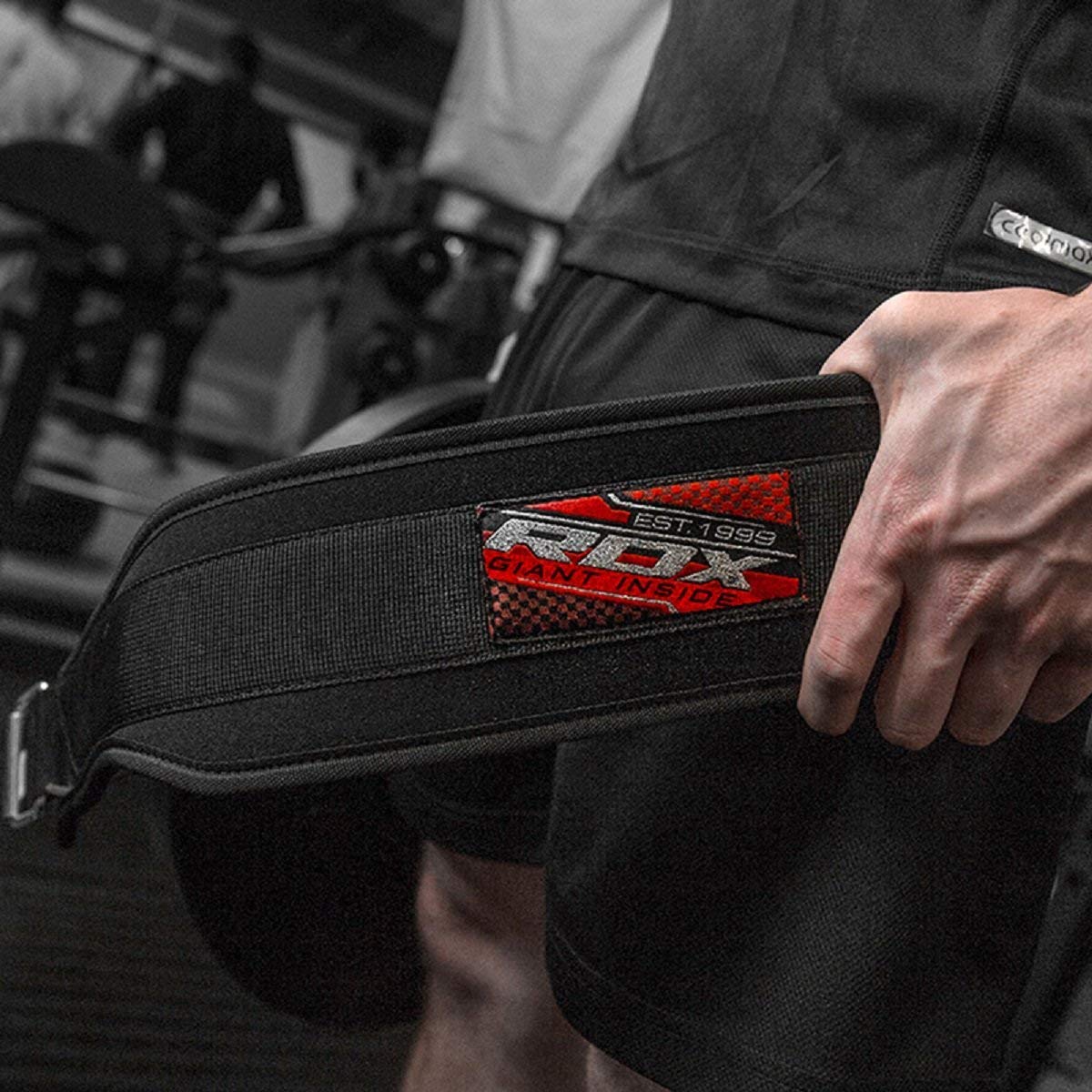 RDX Weight Lifting Belt for Gym Fitness Training-Neoprene Padded Belt with 4.5 inchesLumbar Back Support-Great for Bodybuilding, Functional Training, Powerlifting, Deadlifts Workout & Squats Exercise