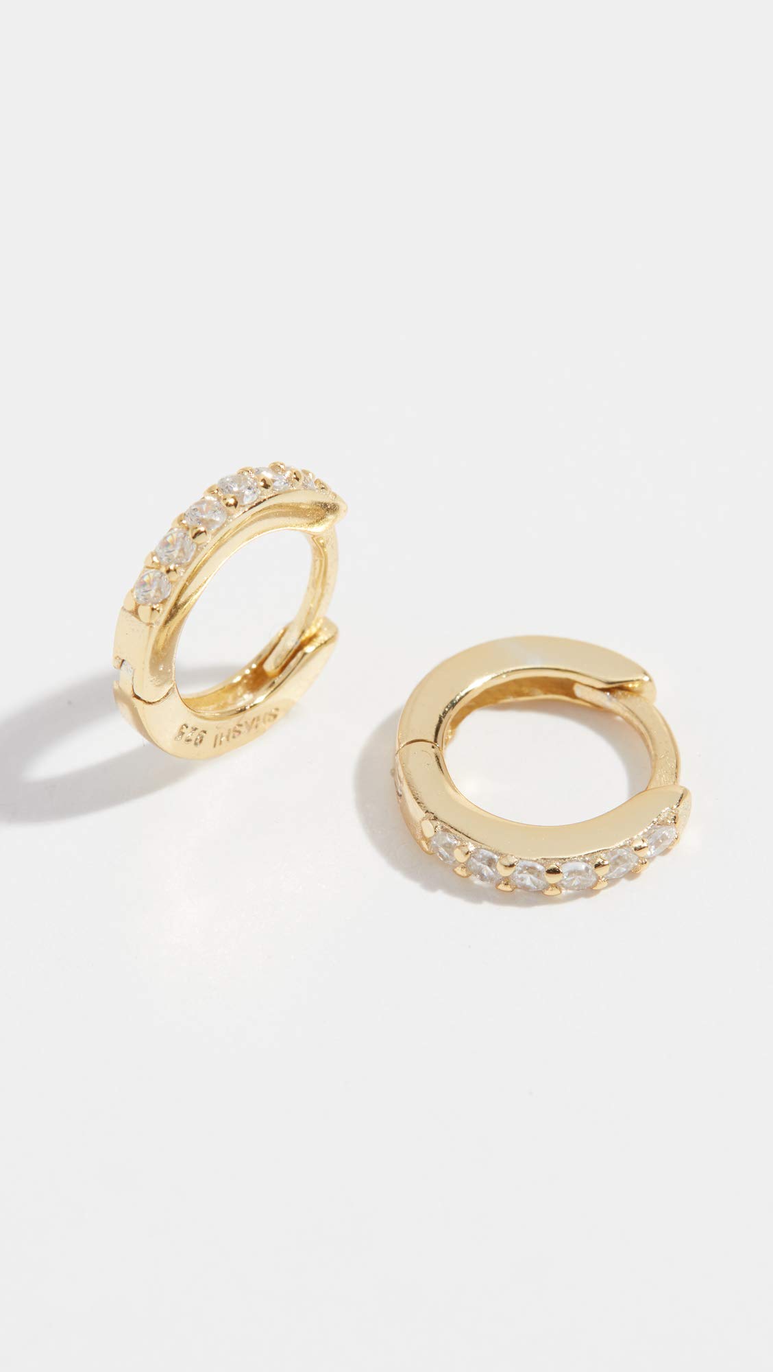 SHASHI Women's Katerina Hoop Earrings, Gold/Clear, One Size