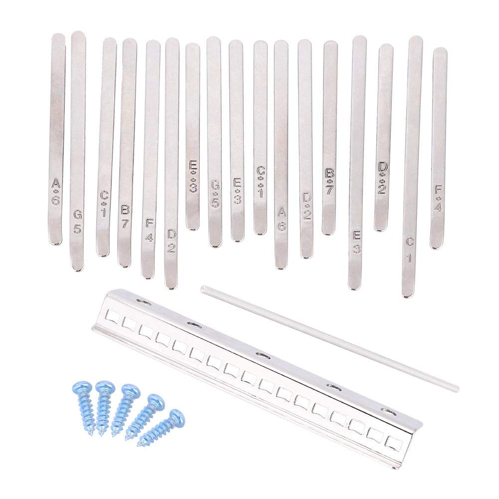 Thumb Piano Keys Set Kit, Bridge Saddle and 17 Stainless Steel Keys for Kalimba Thumb Piano DIY Replacement Parts Keyboard instrument accessories