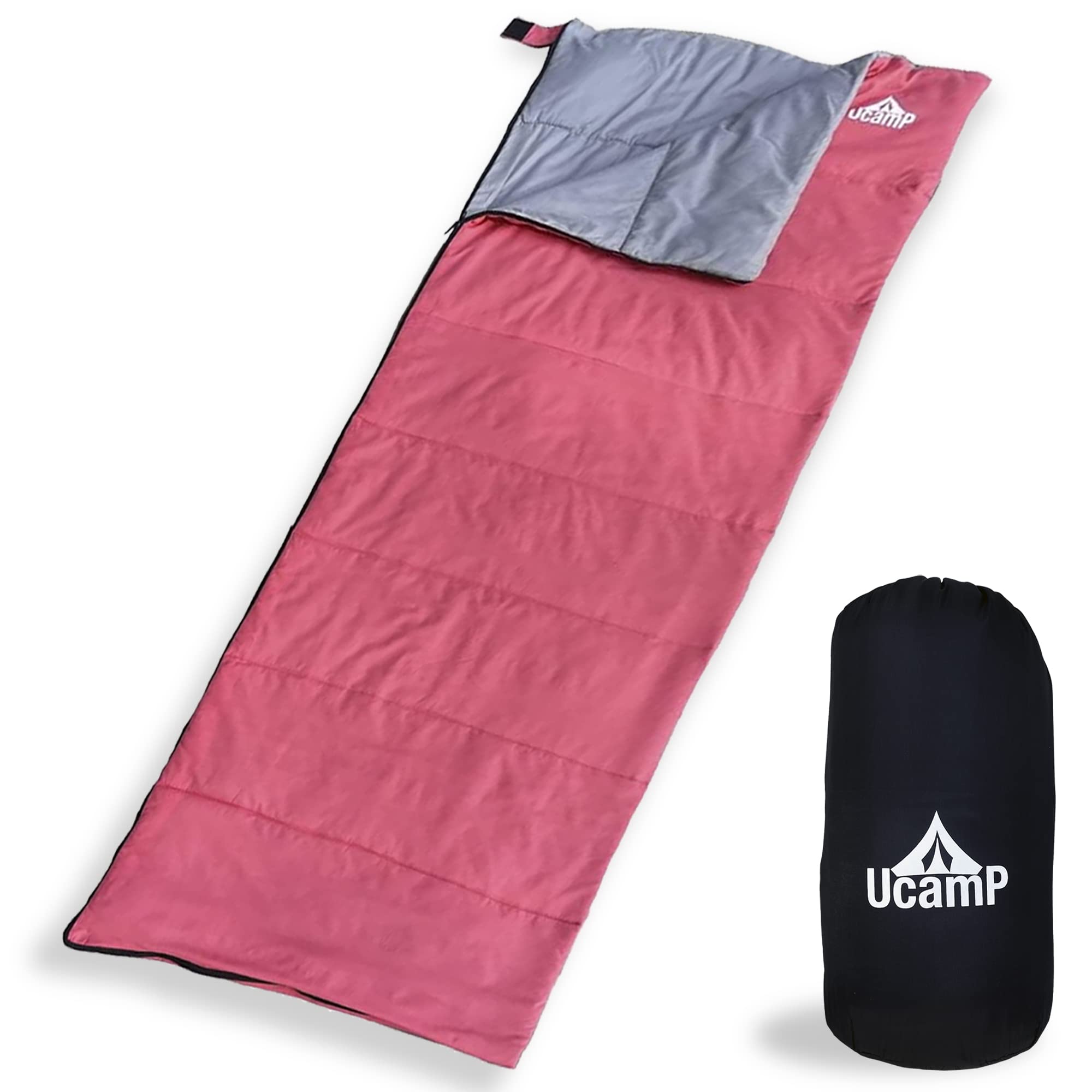UCAMP Camping Sleeping Bag – 74.8 x 30 Inch Backpacking Sleeping Bag Camping Gear – Warm Weather Waterproof Sleeping Bag – Comfortable and Lightweight – 2 Way Reverse Zippers