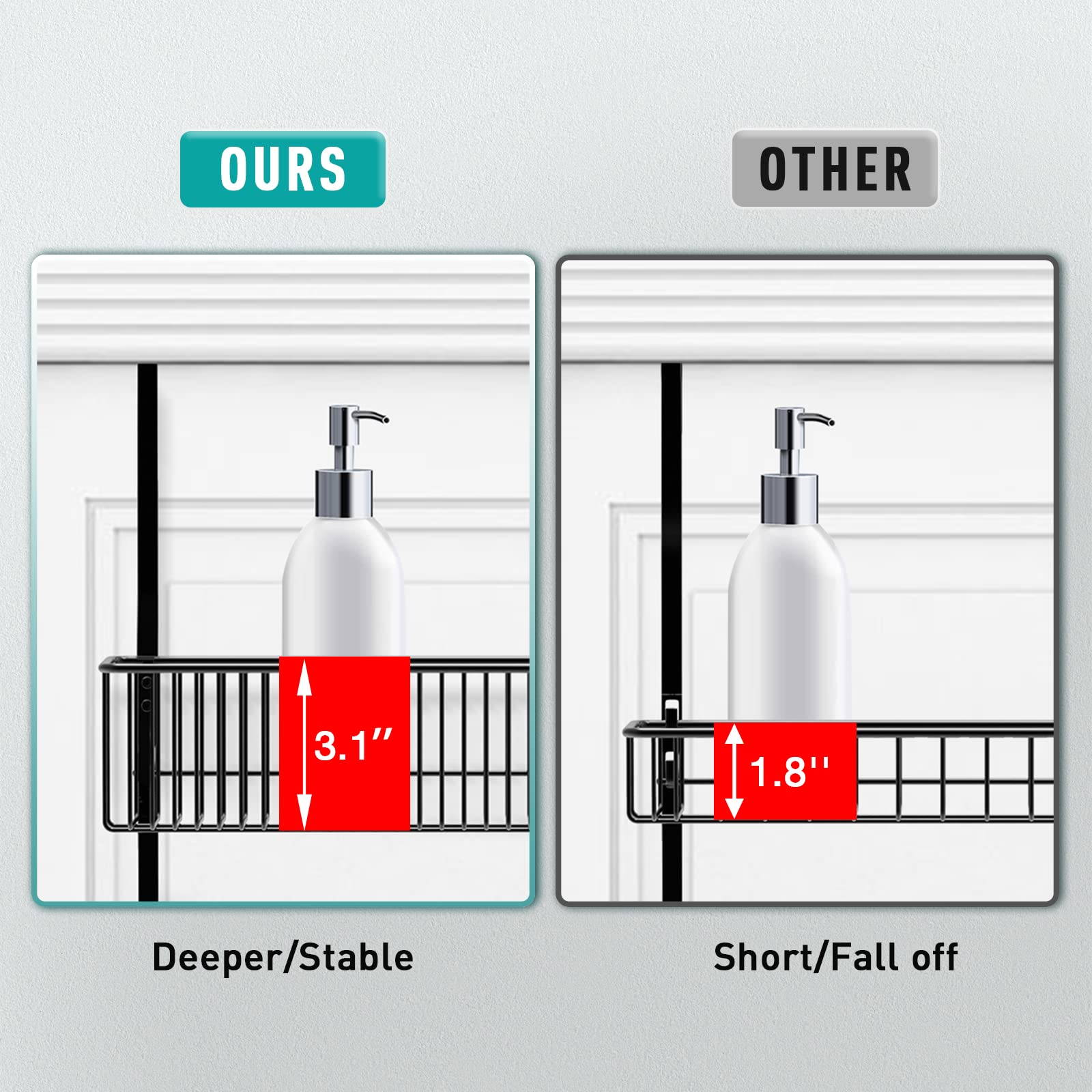 REFLYING Over The Door Hook Hanger 15 Shelf Organizer Hanger Hooks with Mesh Basket Storage Rack,Door Hooks for Hanging Coats,Wire Basket for Home Storage Organizer