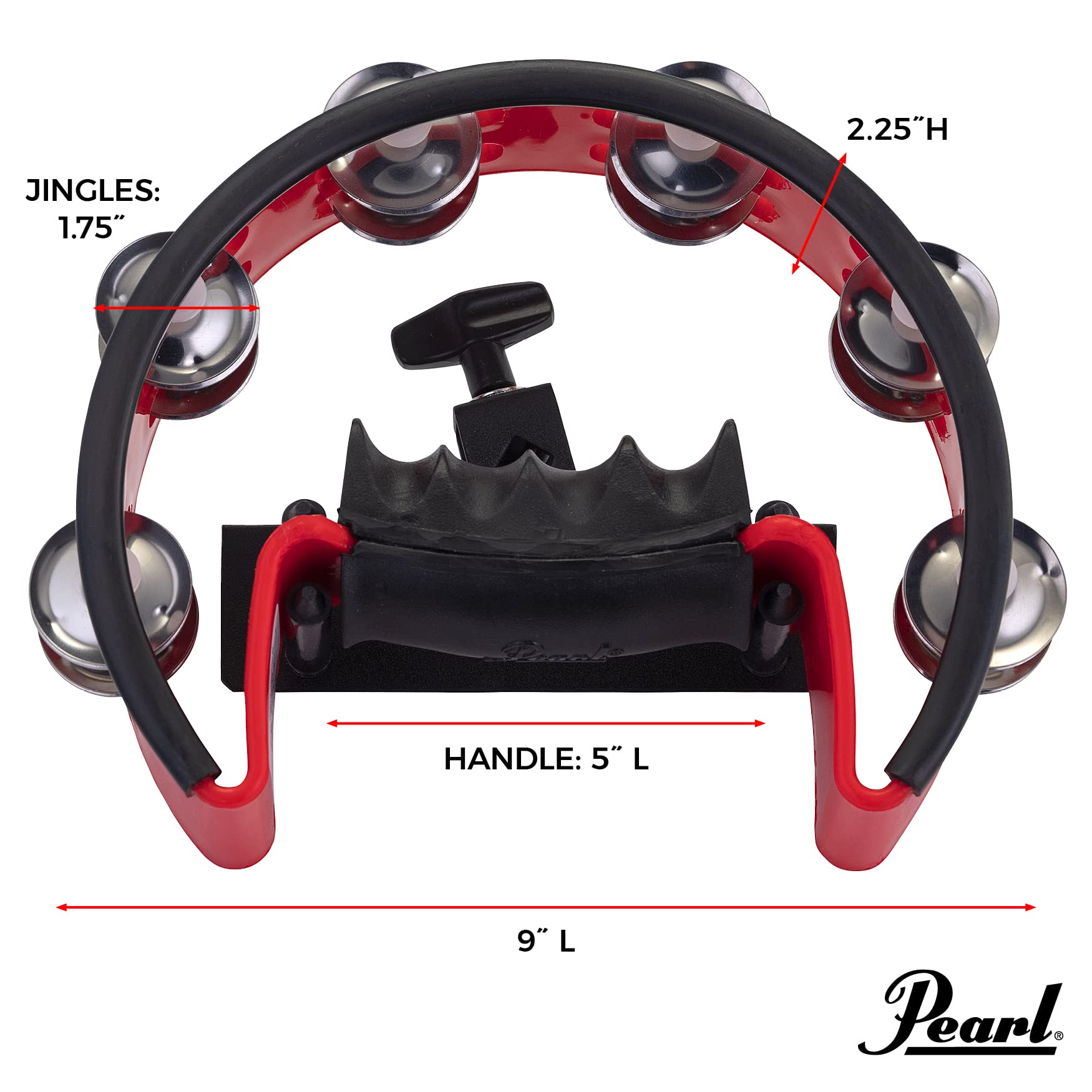 Pearl PTM50SHR Ultra Grip Tambourine, Steel Jingles