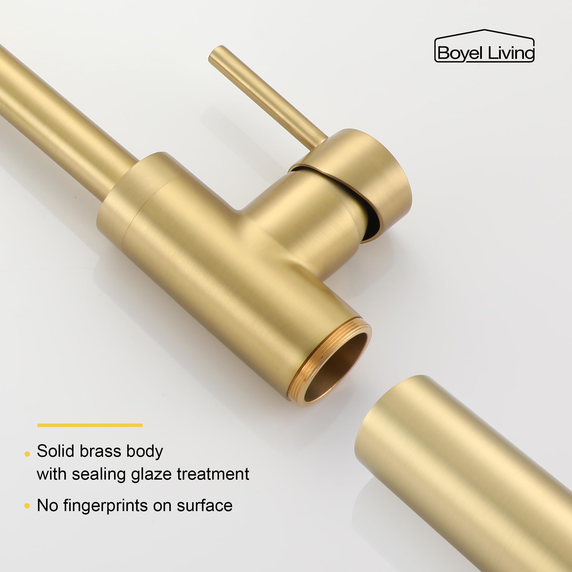 Premium Freestanding Bathtub Filler Faucet Brushed Gold Single Handle Bath Tub Faucet Solid Brass Tub Filler Facuet for Bathtub